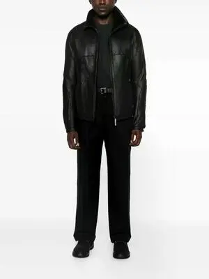 ISAAC SELLAM EXPERIENCE Panelled Zip-front Leather Jacket