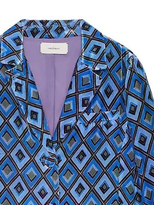 Malìparmi Geometric-pattern Button Jacket - Blue