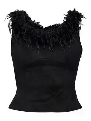 MISBHV Feather-trim Sleeveless Top