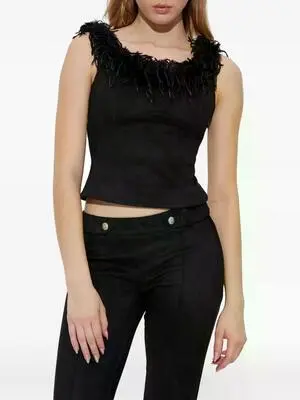 MISBHV Feather-trim Sleeveless Top