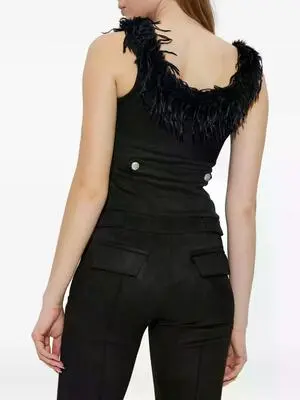 MISBHV Feather-trim Sleeveless Top
