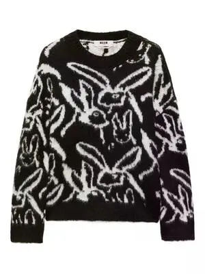 MSGM Rabbit-print Sweatshirt