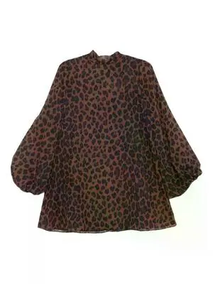 SIMONMILLER Leopard-print High-neck Mini Dress