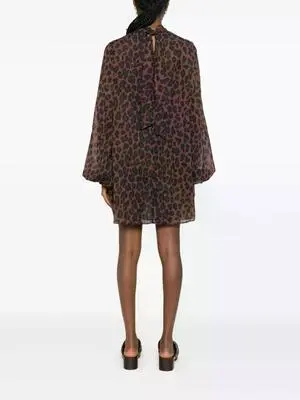 SIMONMILLER Leopard-print High-neck Mini Dress