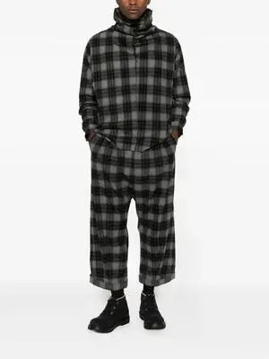 INDIVIDUAL SENTIMENTS Roll-neck Plaid Sweatshirt