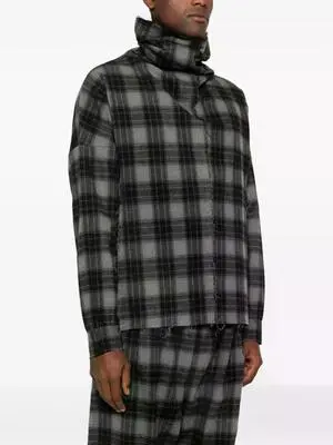 INDIVIDUAL SENTIMENTS Roll-neck Plaid Sweatshirt