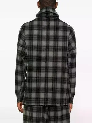 INDIVIDUAL SENTIMENTS Roll-neck Plaid Sweatshirt