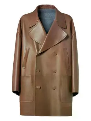 Fendi Double-breasted Lambskin Coat
