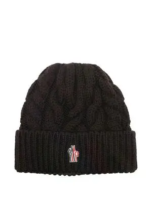 Moncler Logo-patch Beanie - Brown