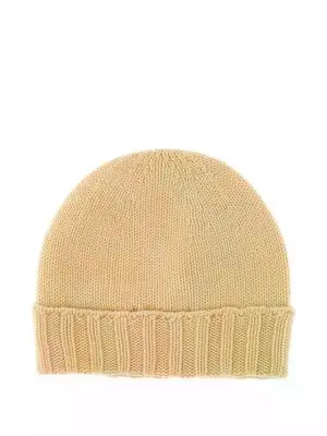 DRUMOHR Ribbed Knit Wool Beanie - Neutrals