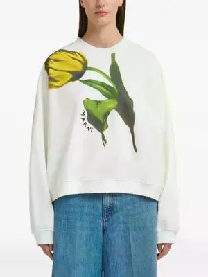 Marni Tulip-print Sweatshirt - White