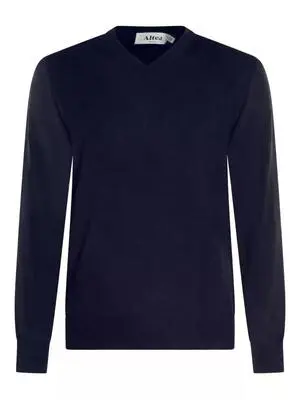 Altea Virgin Wool V-neck Sweater - Blue