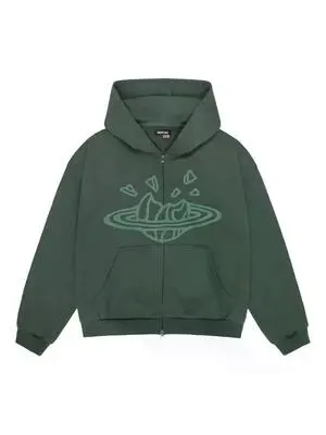 BROKEN PLANET Graphic Print Zip-up Hoodie