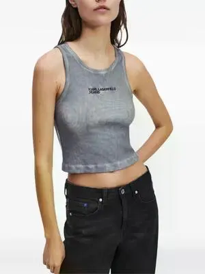 Karl Lagerfeld Ribbed Cotton Top