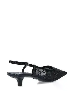 Gucci 35mm Crystal Slingback Pumps