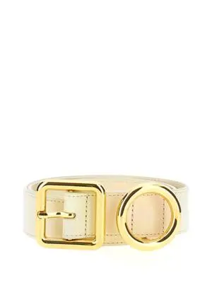 Jacquemus Geometric-buckle Leather Belt - Neutrals