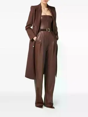 Elisabetta Franchi Enamelled-button Double-breasted Coat