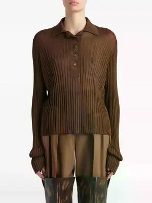 Khaite Vin Ribbed Buttoned Top