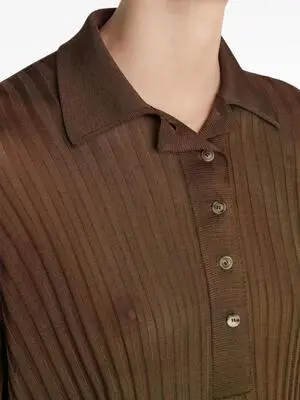 Khaite Vin Ribbed Buttoned Top