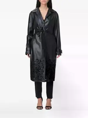 Liu Jo Floral Appliqué Belted Coat