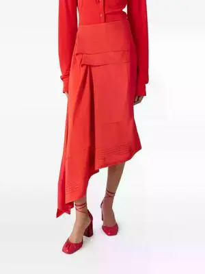 LEMAIRE Pleated Asymmetric Skirt - Red