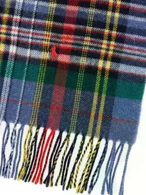 Polo Ralph Lauren Check-pattern Fringed Scarf - Blue