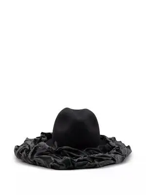 Comme Des Garçons Wool Ruffled Hat - Black