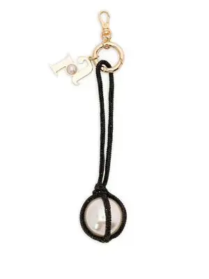 Rosantica Pearl-embellished Keyring - Gold