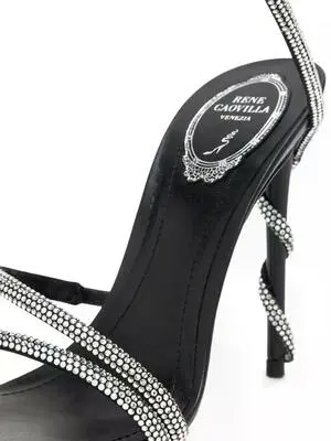 Rene Caovilla 105mm Spiral-strap Rhinestone-embellished Sandals