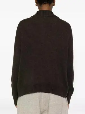 Antonelli Firenze V-neck Collared Sweater - Brown