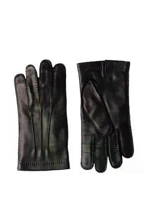 MARIO PORTOLANO Shearling Leather Gloves - Black