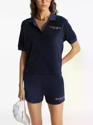 SPORTY & RICH Terry-cloth Polo Shirt