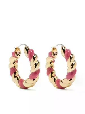 Eddie Borgo Enamel Rope Hoop Earrings - Gold