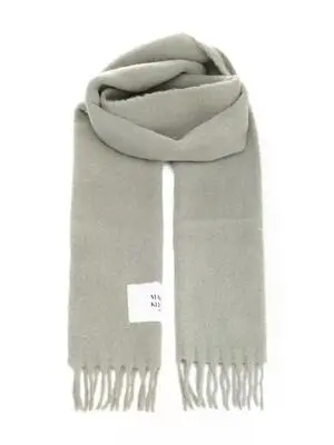 Maison Kitsuné Fringed Label Scarf - Grey