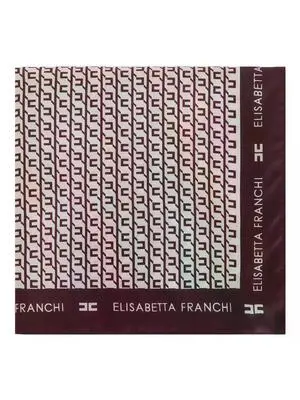 Elisabetta Franchi Square Printed Silk Scarf - Neutrals