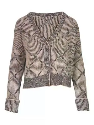 D.exterior Sequin Striped Cardigan