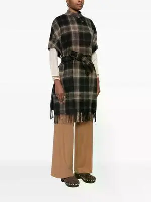 DIEGA Plaid Jacket With Belted Waist