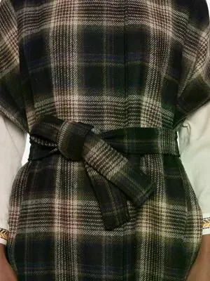 DIEGA Plaid Jacket With Belted Waist