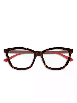 Gucci Stripe-arms Glasses - Brown