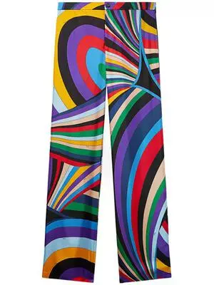 Emilio Pucci Iride-print Silk Trousers - Black