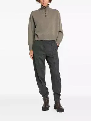 YVES SALOMON High-neck Buttoned Sweater