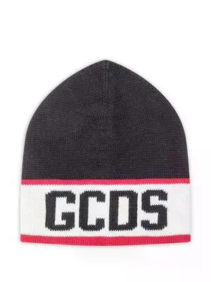 Gcds Logo Knit Beanie - Black