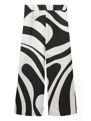 Emilio Pucci Marmo-print Trousers - Black