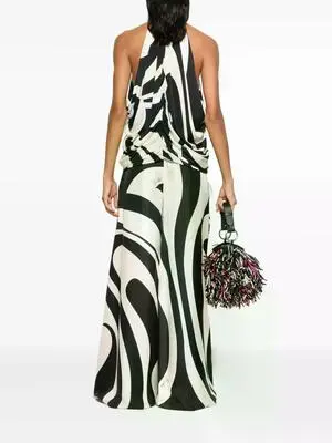 Emilio Pucci Marmo-print Trousers - Black