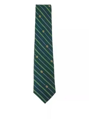 Drole De Monsieur Rayure Monogramme Tie - Green