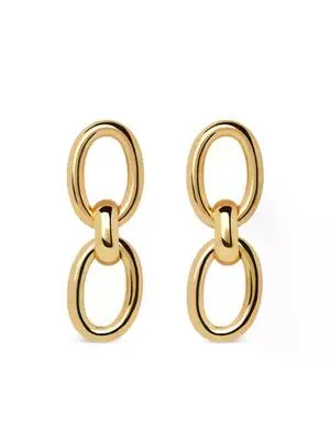 MESH Double-circle Link Earrings - Gold