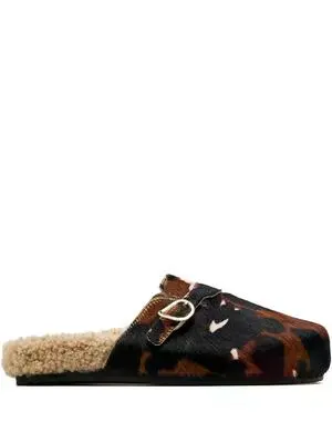 ANCIENT GREEK SANDALS Vasilitsa Pony Fur Mules - Brown