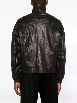 Emporio Armani Patch-pocket Leather Jacket - Brown