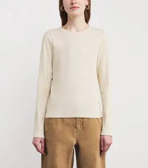 ME+EM Cotton-blend Ribbed Long-sleeve Top