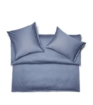 SCHLOSSBERG Satin Noblesse Super King Fitted Sheet - Blue